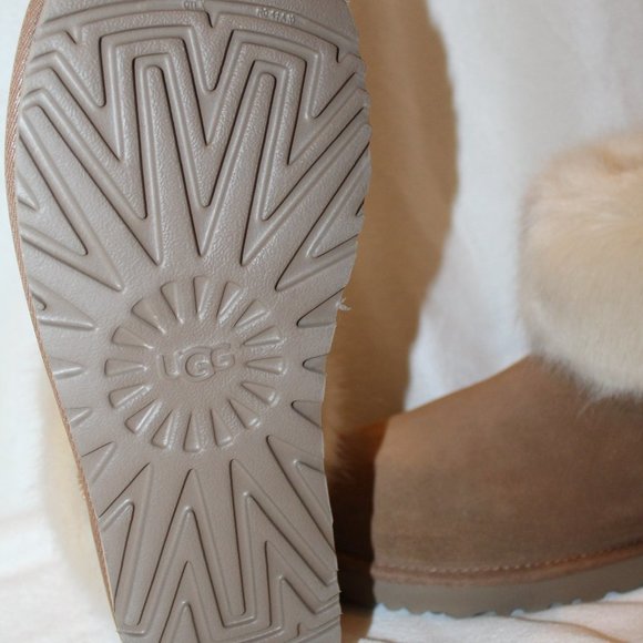 UGG | Shoes | New Ugg Womens Fur Cuff Suede Ankle Boots Booties Chestnut | Poshmark